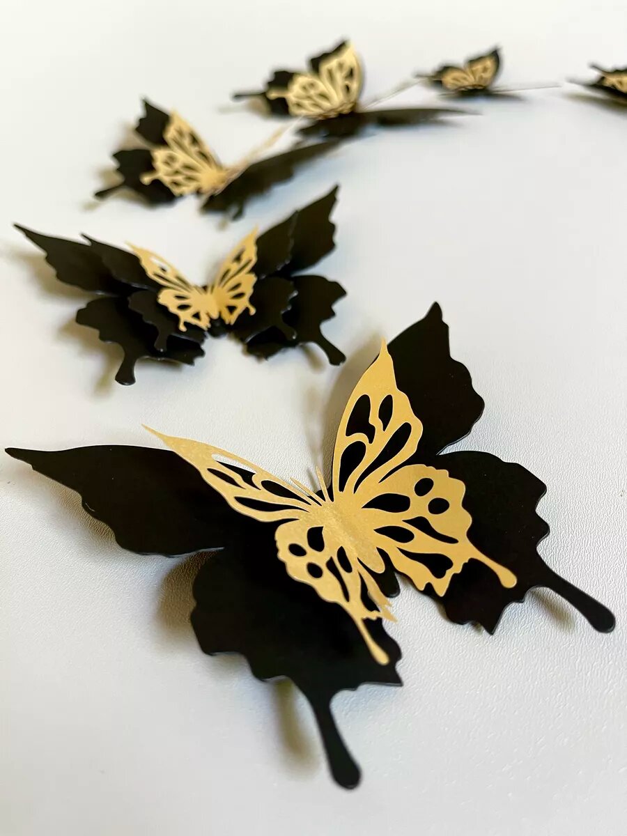 3Д бабочки для декора стен