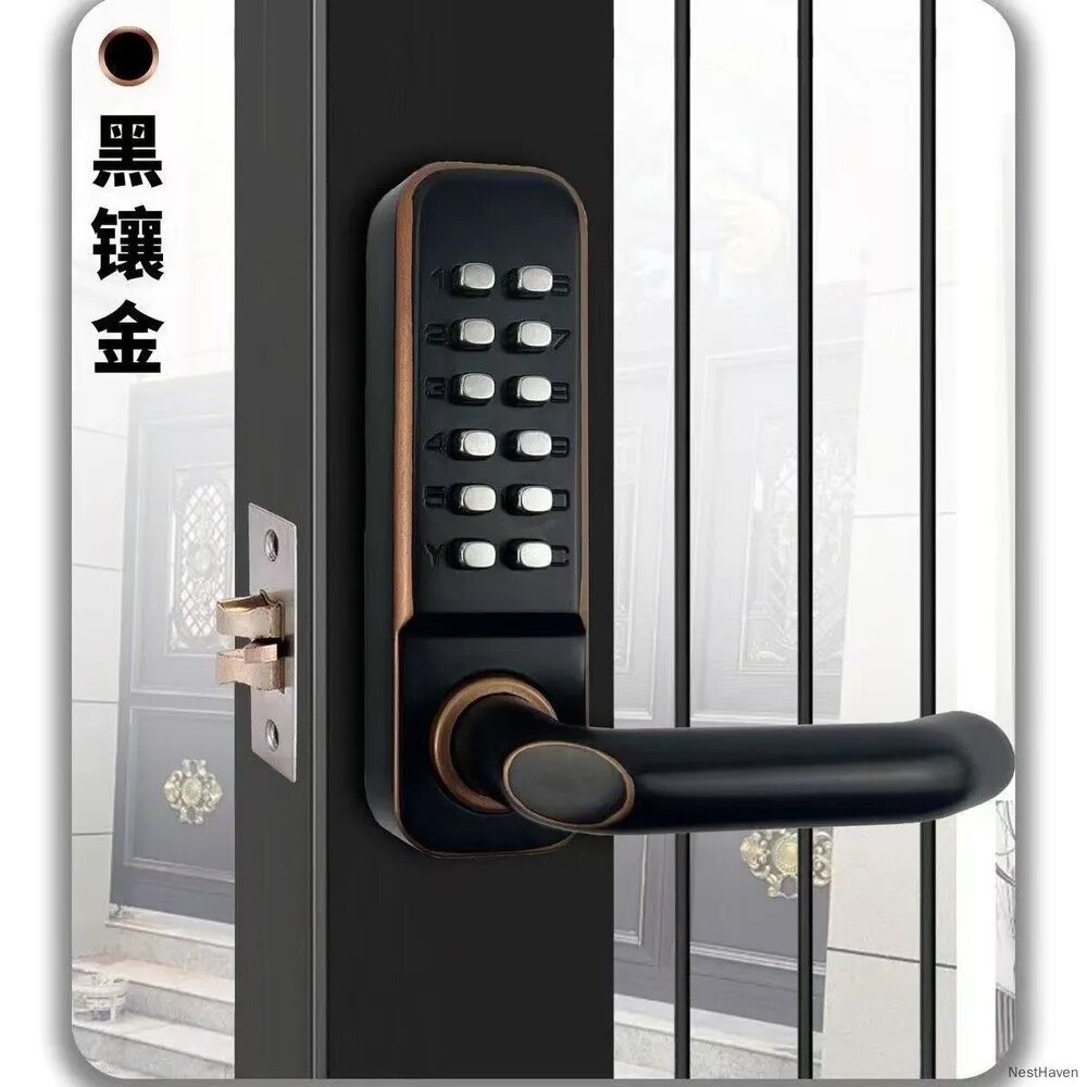 Кодовый дверной замок Водонепроницаемый и огнестойкий противоугонный замок механический, беспроводной, врезной