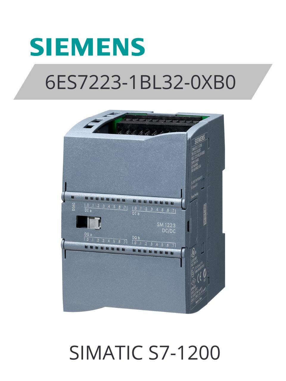 6ES7223-1BL32-0XB0 SIMATIC S7-1200 Модуль ввода-вывода SM 1223 (16DI/16DO) Siemens