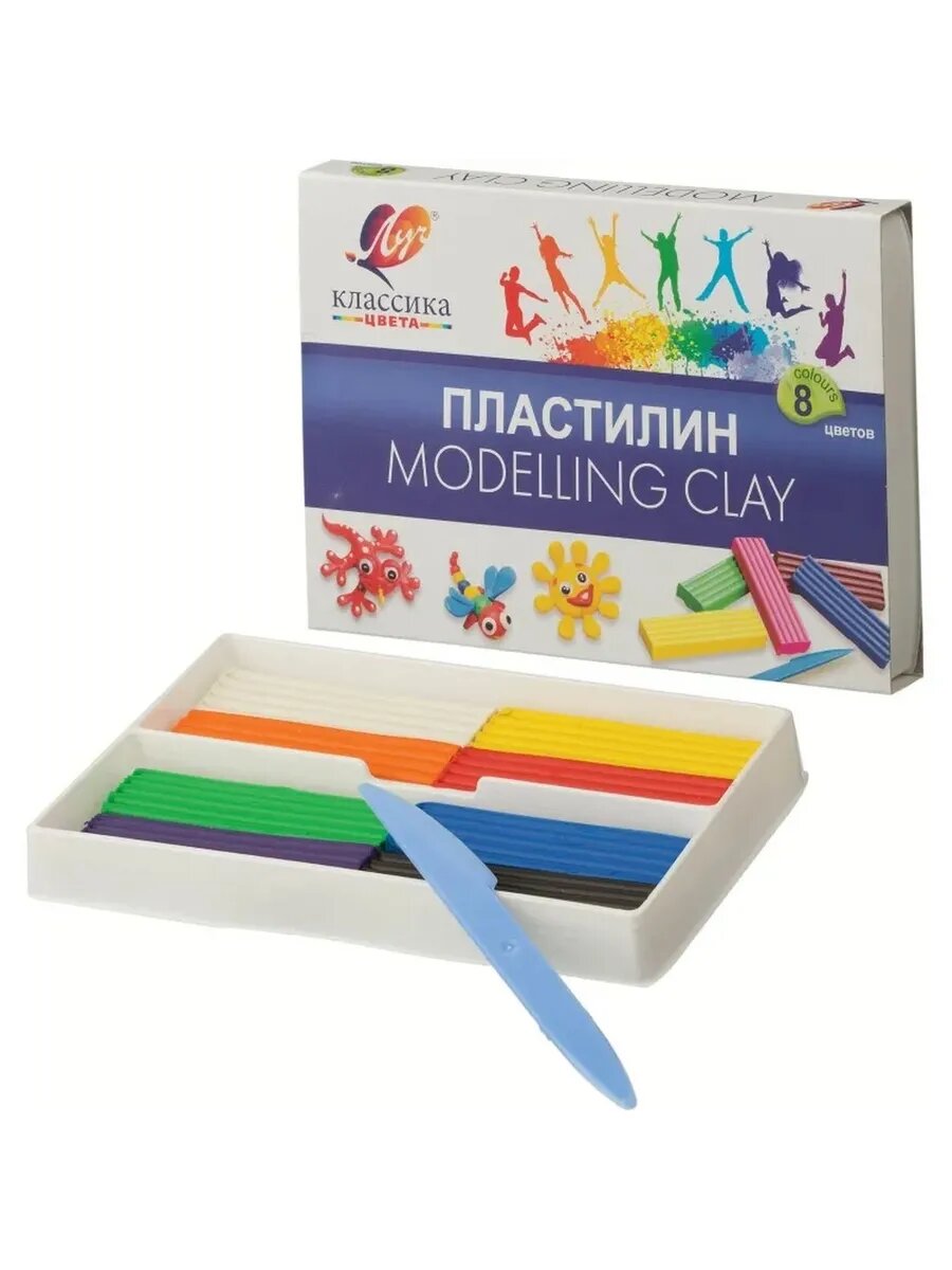 Пластилин для творчества, 8 цветов, 160 г
