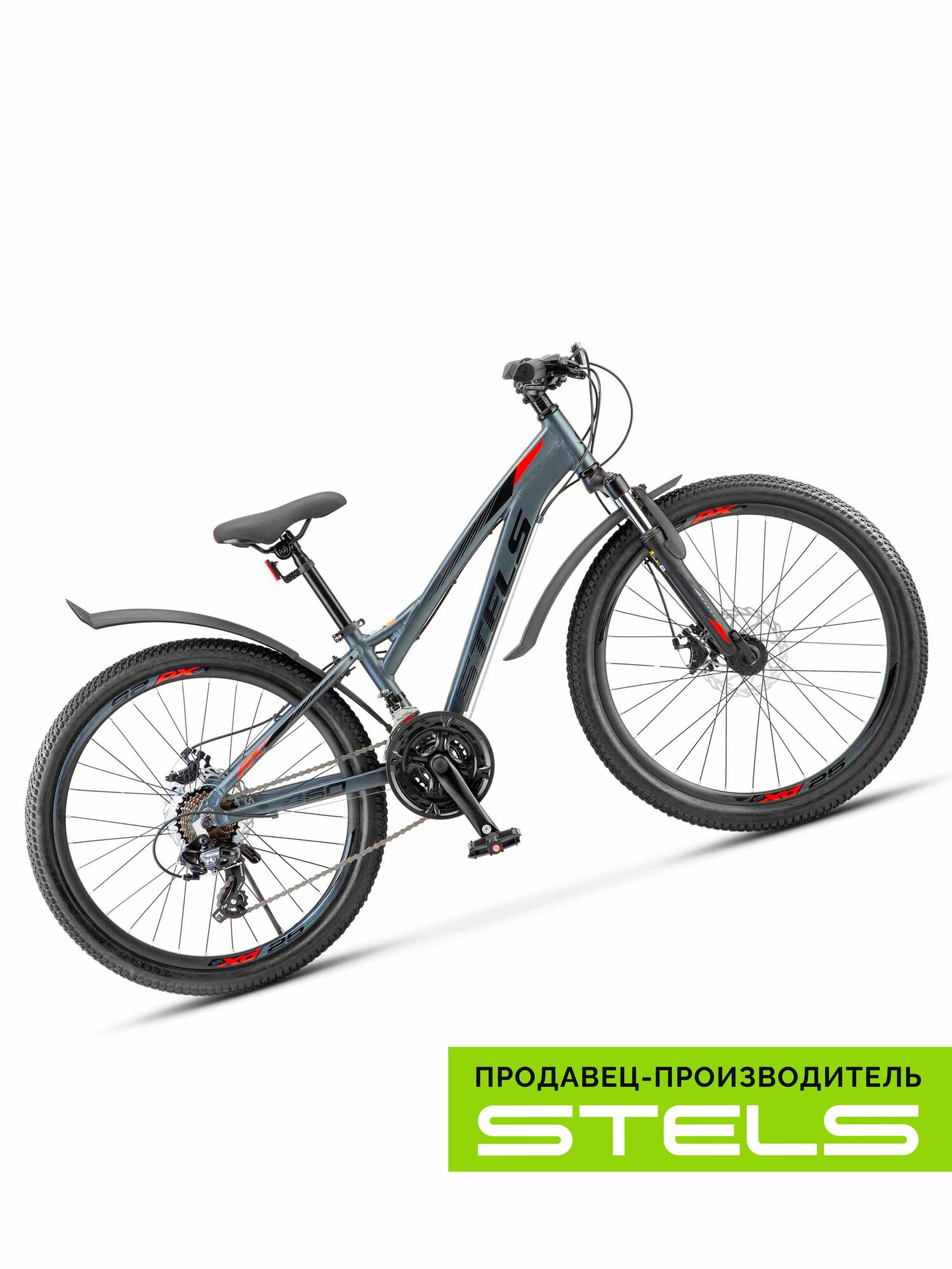 Подростковый велосипед STELS колёса 24 Турбо 460 рама 11" MD Темно-серый