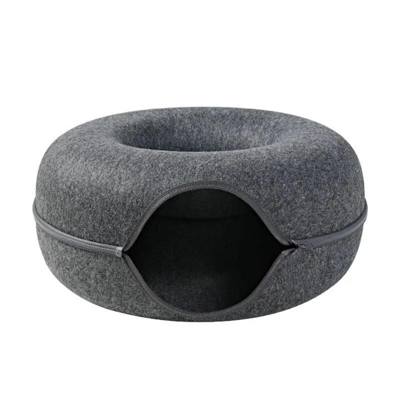 Круглая лежанка для кошек из фетра, Dark gray, Коврик для животных, Искусственный войлок, для дома, уютный