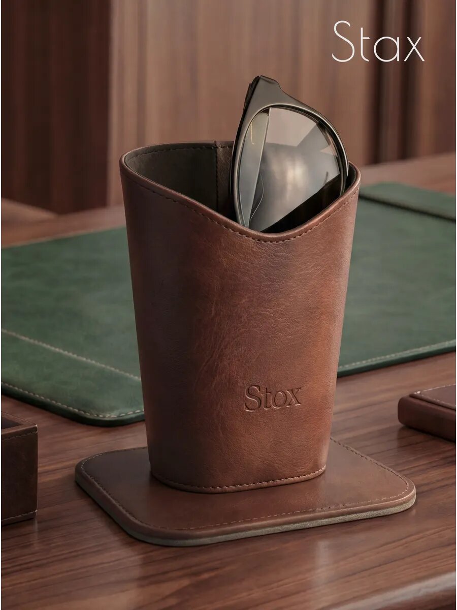 Подставка для очков настольная Stax, коричневая