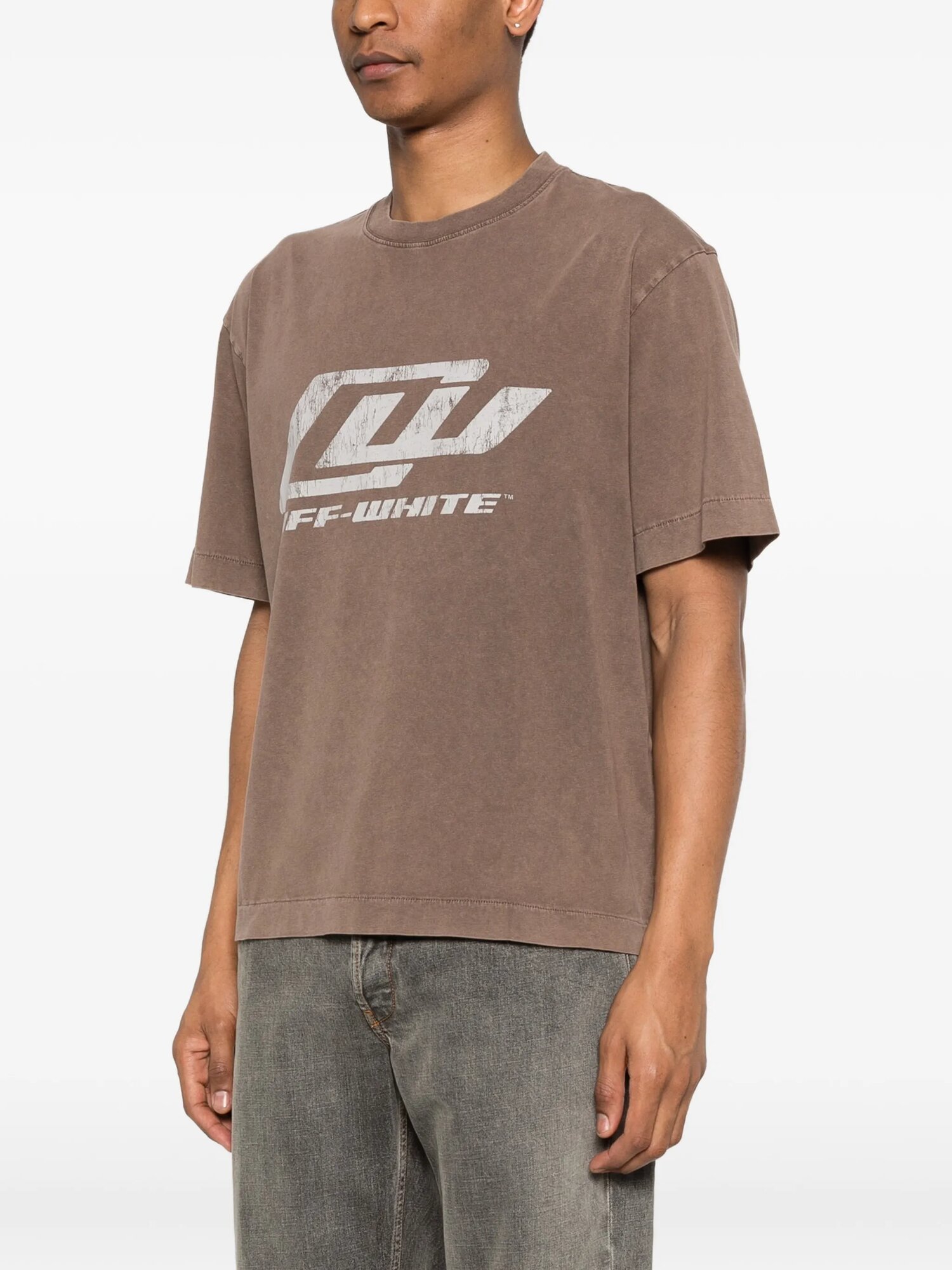 Футболка Off-White OWR Skate, размер 50, коричневый — фото 1
