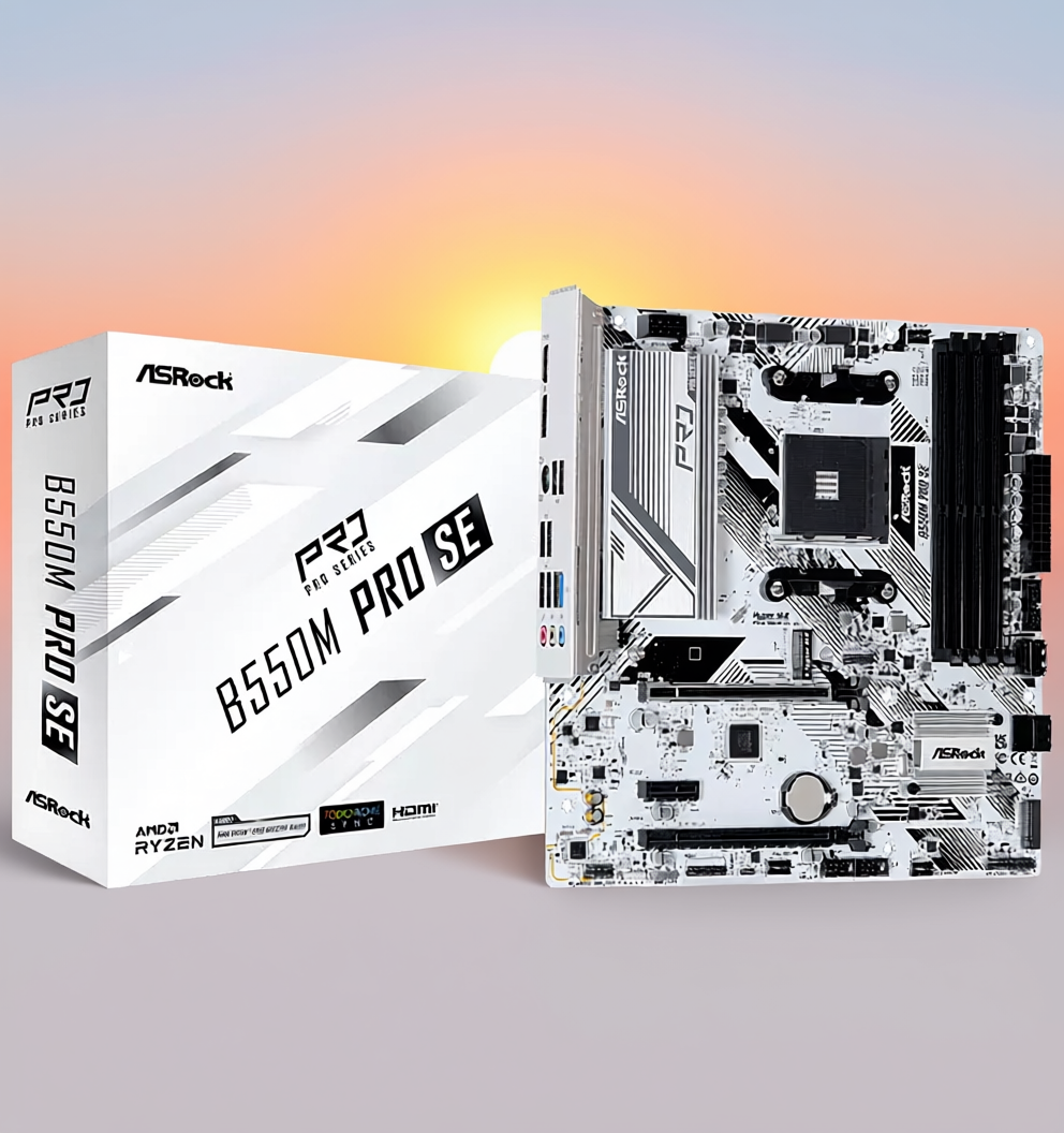 Материнская плата ASRock B550M PRO SE, 4xDDR4, M.2, PCI-E 3.0, mATX
