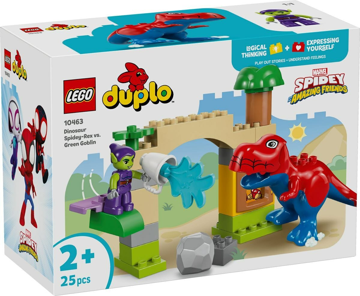 Конструктор LEGO DUPLO 10463 Динозавры Спайди-Рекс и Зелёный Гоблин, 25 эл.