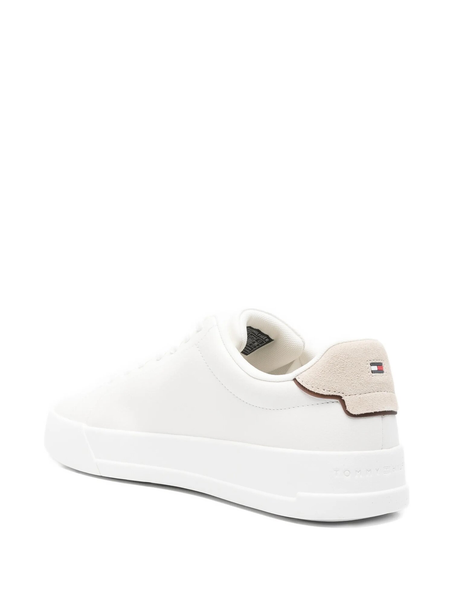 Кроссовки TOMMY HILFIGER Leather sneakers, размер 40 EU, бежевый/белый — фото 1