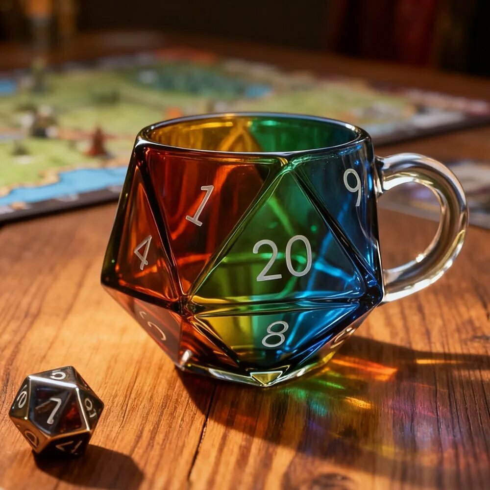 Маркеры для бокалов "Радужный кубик D20", 1 шт