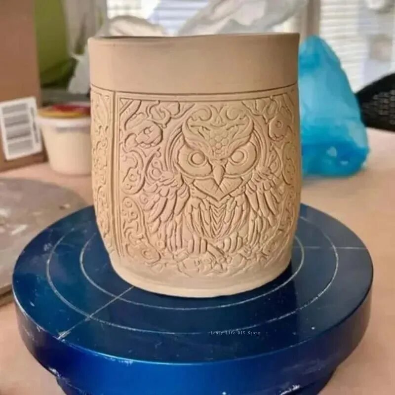Валик для Глины 3D: Тиснение Цветы/Птицы, Двусторонний Ролик, DIY Инструмент для Керамики,1, Hummingbird, белый