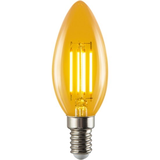 Светодиодная лампа Uniel Vintage LED-C35-5W/GOLDEN/E14 GLV21GO Форма «свеча», золотистая колба. Картон. ТМ