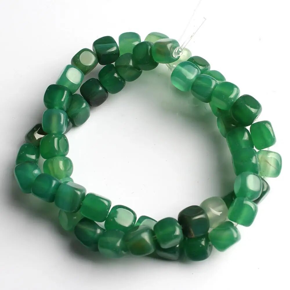 Квадратные бусины из агата, амазонита и унакита xilitata 15 дюймов Изумрудный, Green Agate