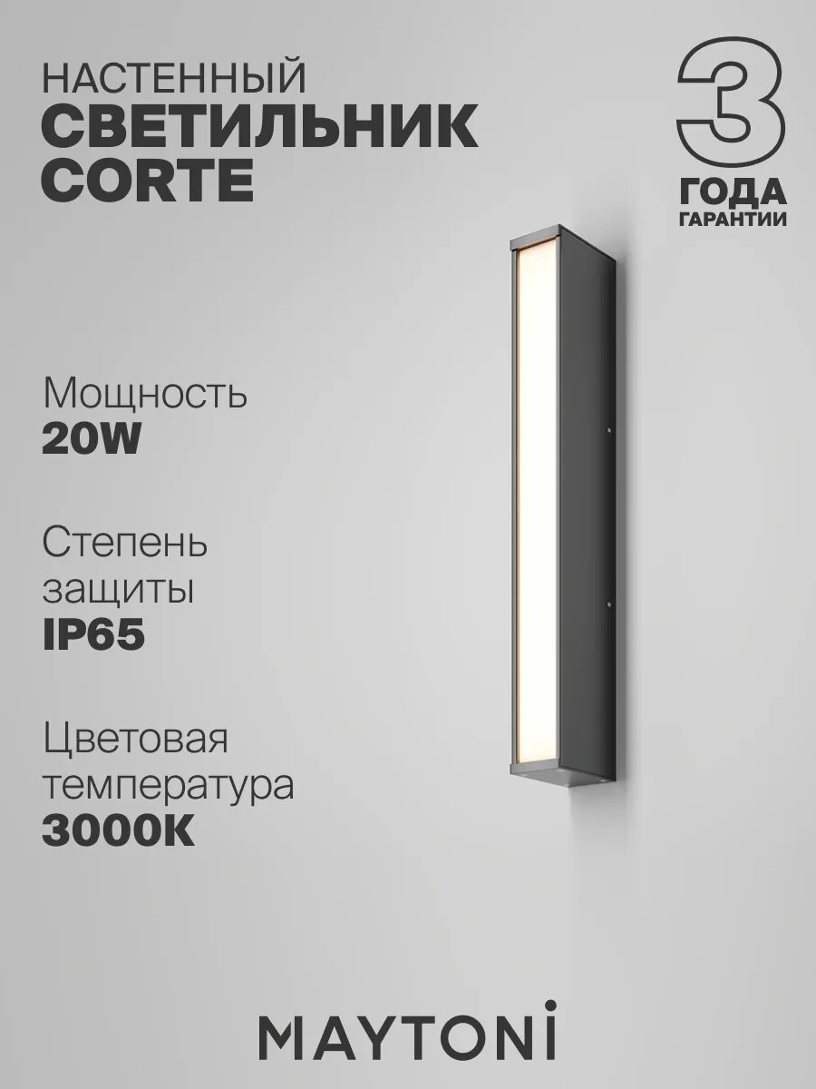 Настенный светильник влагостойкий бра Maytoni Outdoor O571WL-L20B3K