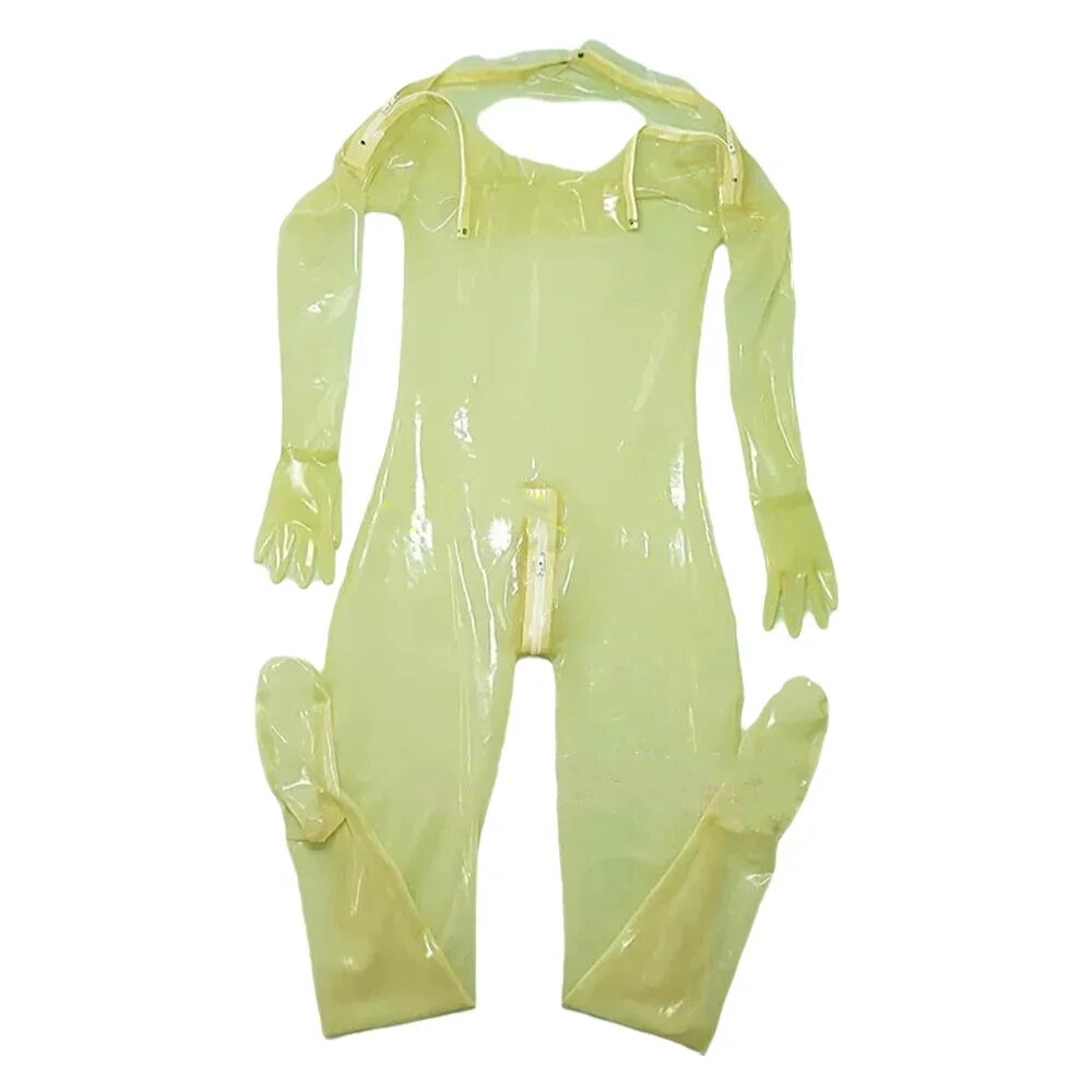 Латексные мужские костюмы с двумя рукавами на молнии