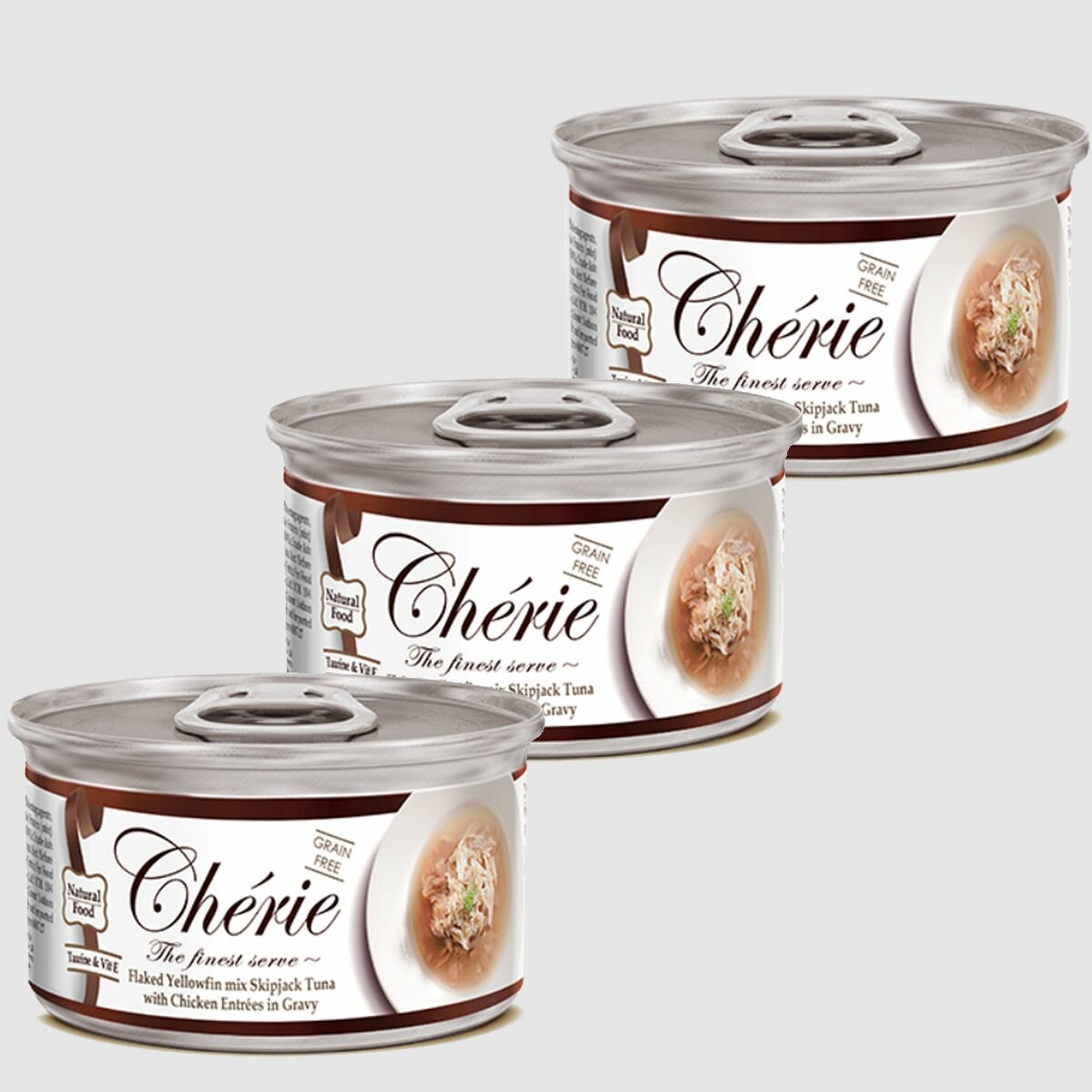 PETTRIC Консервы Cherie тунец С курицей В подливе 80г*3шт