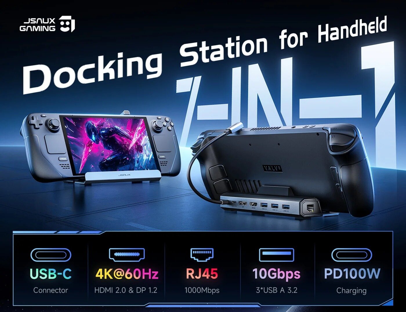 Док-станция 7 в 1 JSAUX HB0702s для Steam Deck