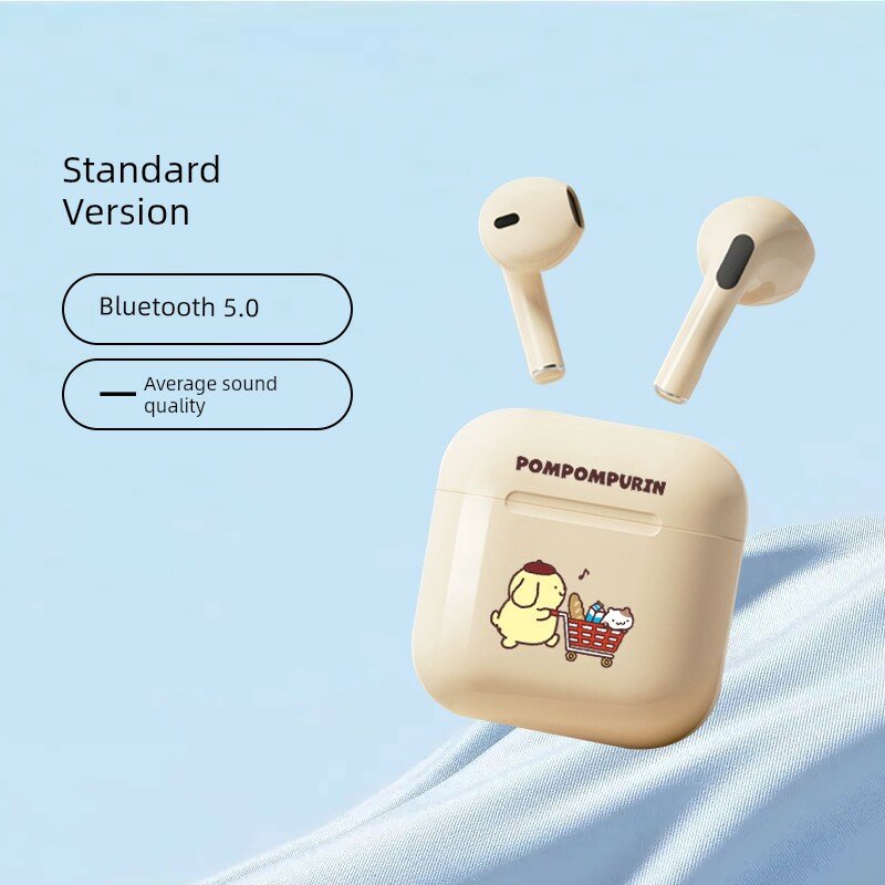 Наушники Sanrio A4 Bluetooth, беспроводные, для занятий спортом, с привлекательным дизайном в стиле мультфильмов,