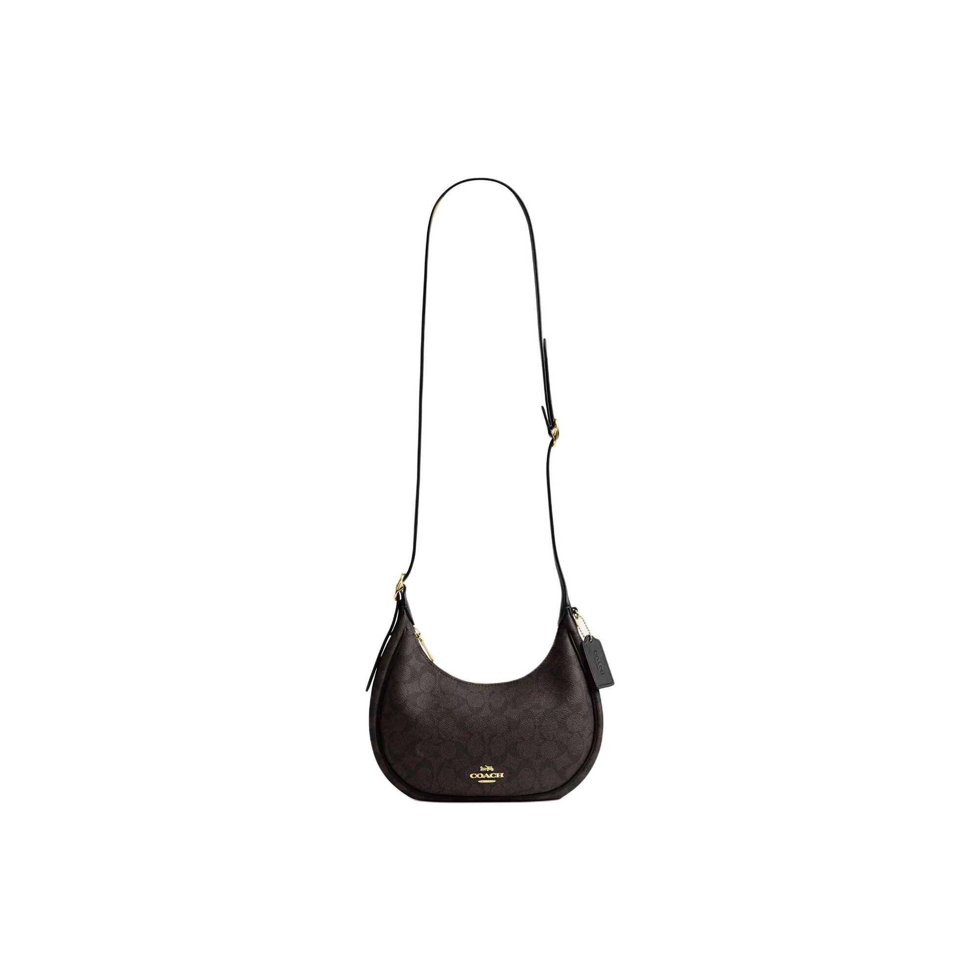 Сумка Coach, фактура тиснение, темно-коричневый — фото 1