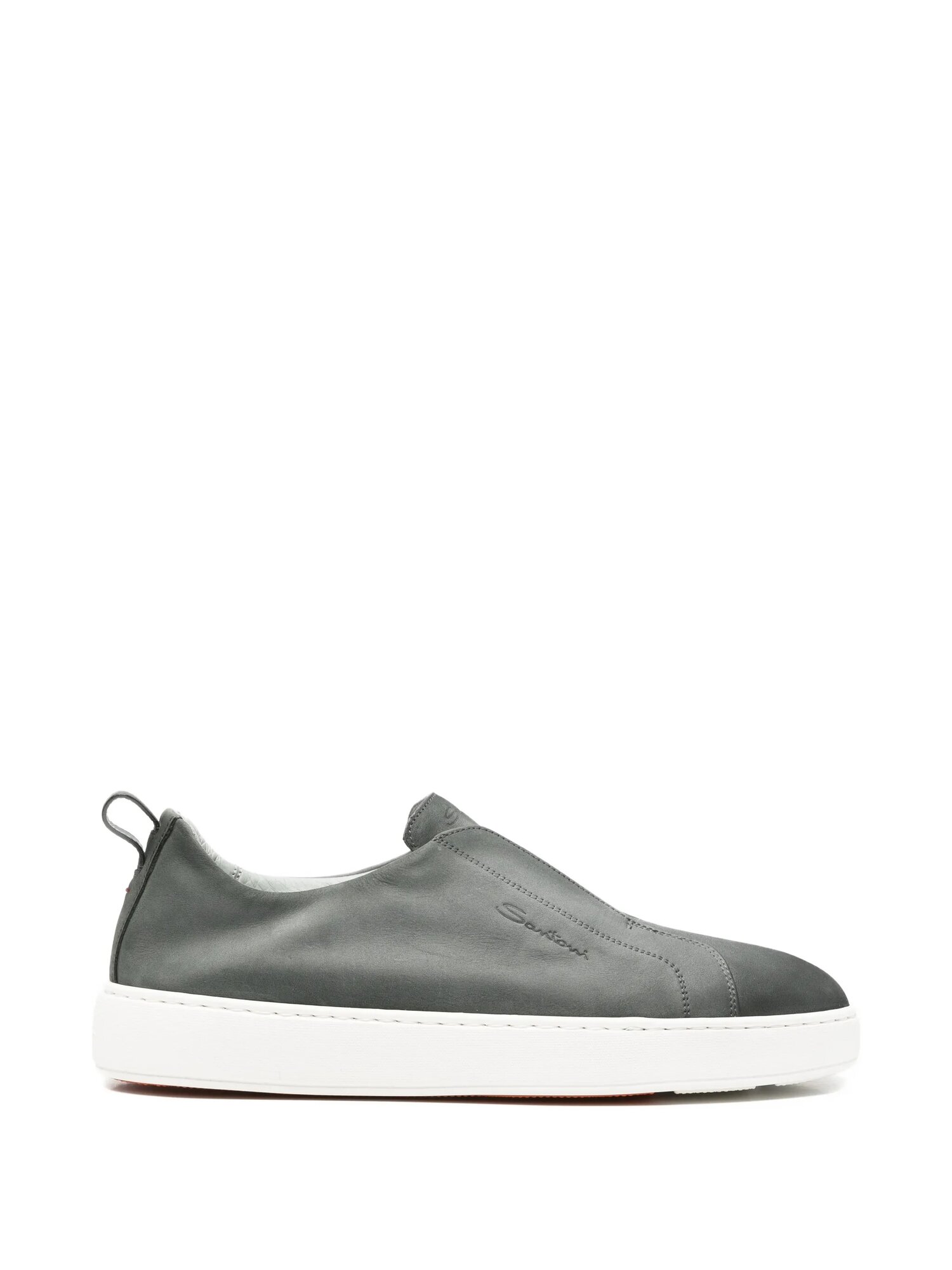 Кроссовки Santoni Slip-on leather sneakers, размер 6, grey