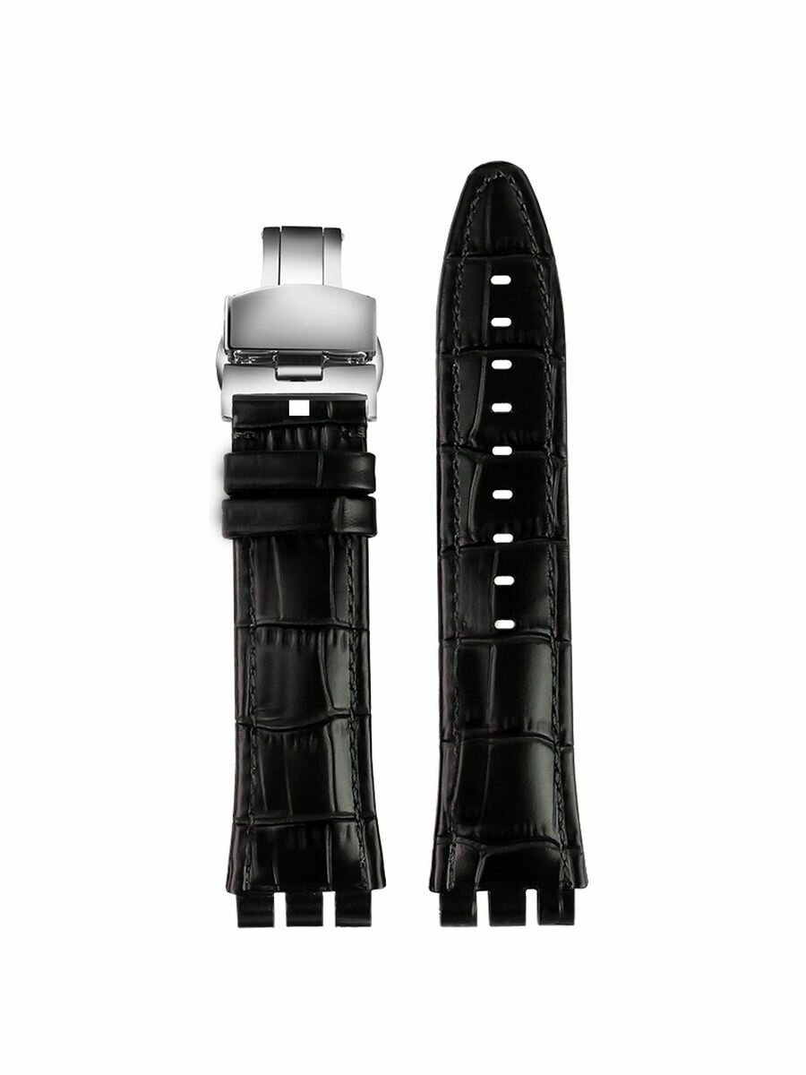 Подходит для кожаных часов Swatch с YVS423 420 мужским браслетом Swatch 21mm