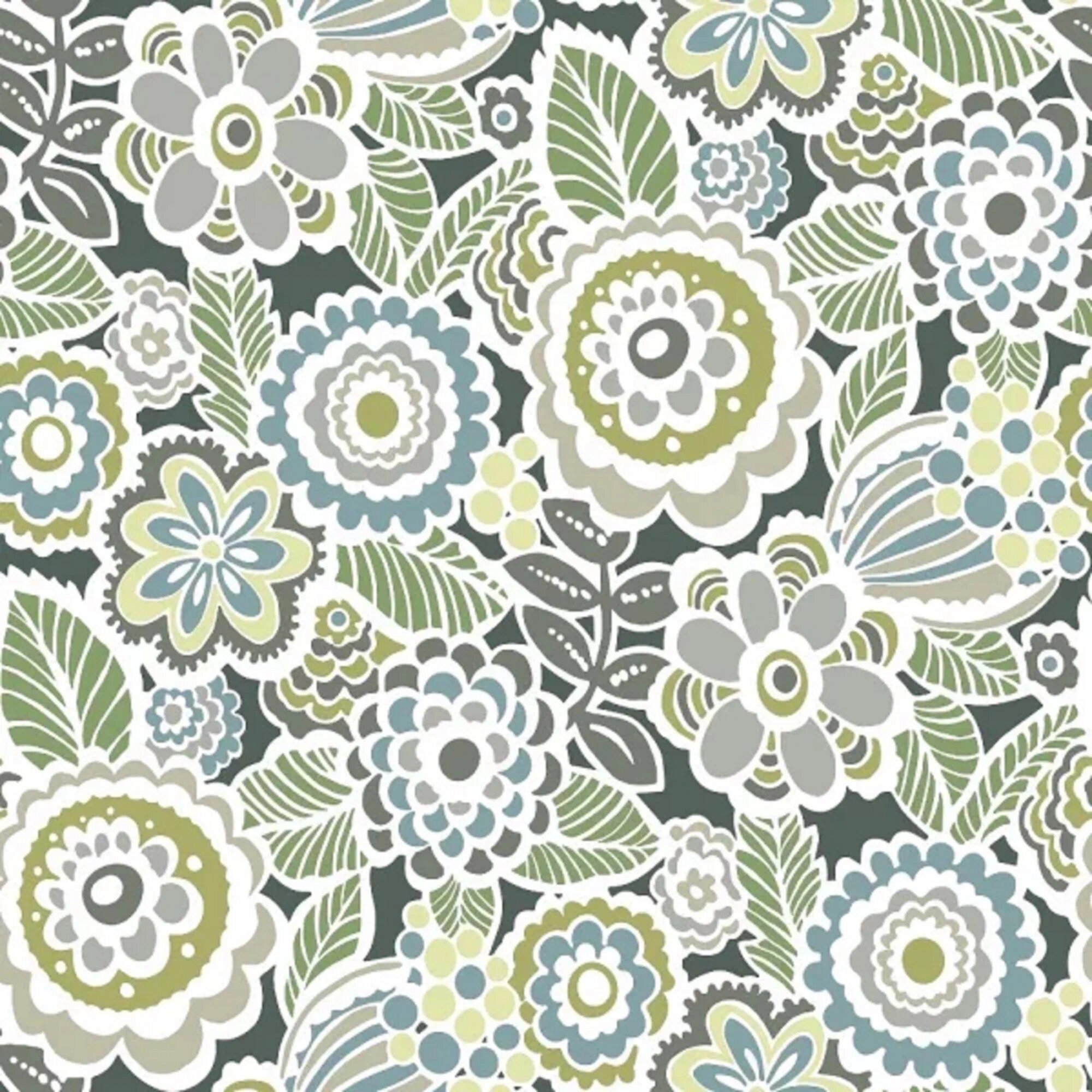 Обои Magic Flowers FD25867 A; 0,52x10,05 м. , флизелин , зеленый