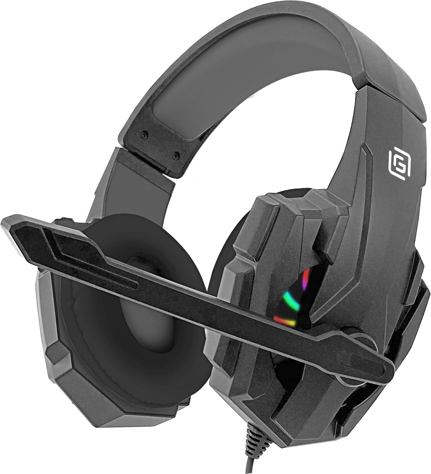 Наушники с OKLICK микрофоном HS-L355G черный 1.8м мониторные
