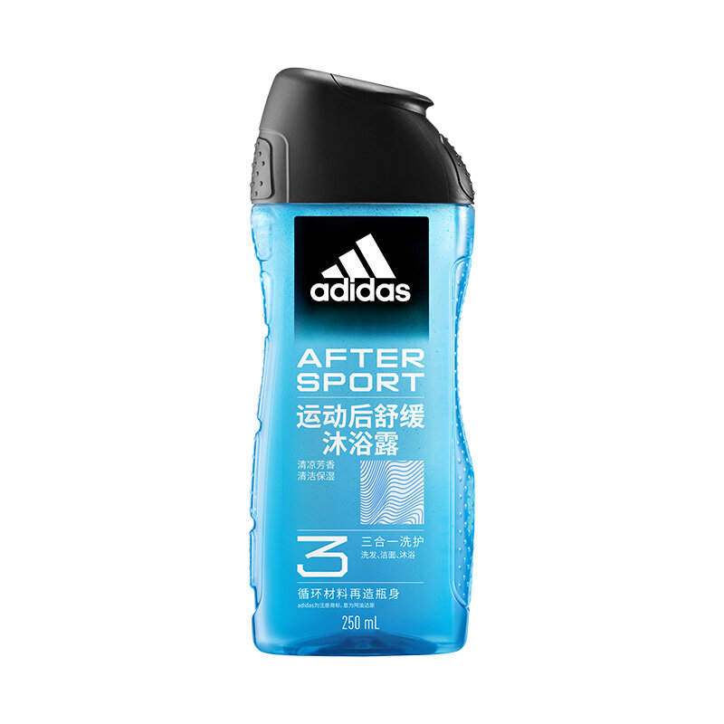 Гель для душа мужской Adidas After Sport 3 в 1, 250 мл