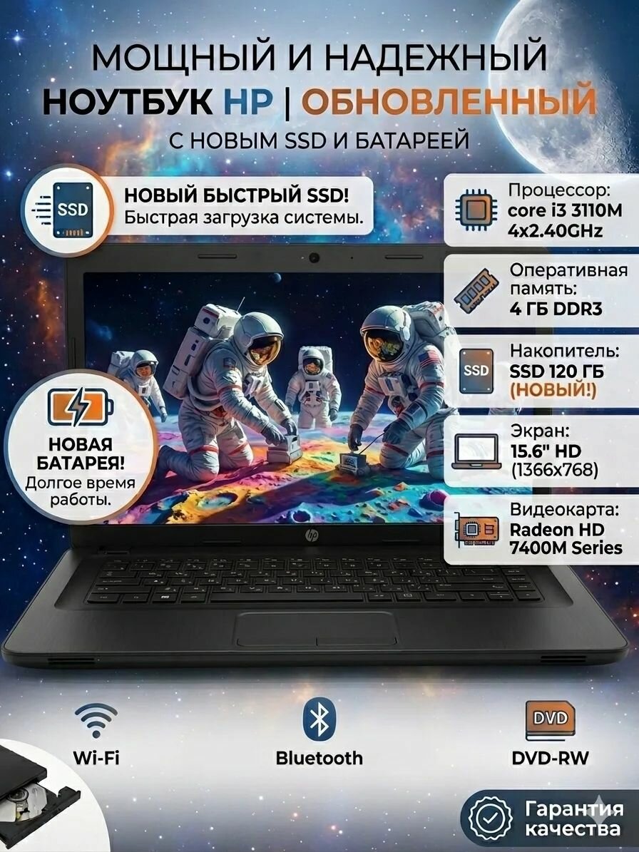 Ноутбук HP Core i3/SSD 120Gb/4Gb/15.6" HD. Товар уцененный