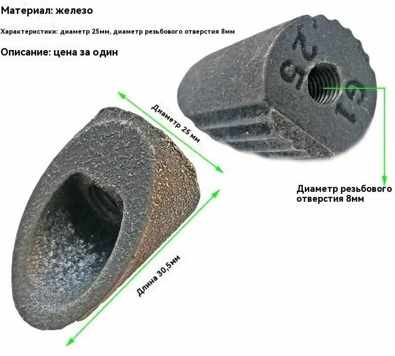 Гайка конусная для выноса резьбовой рулевой колонки М8*25 mm