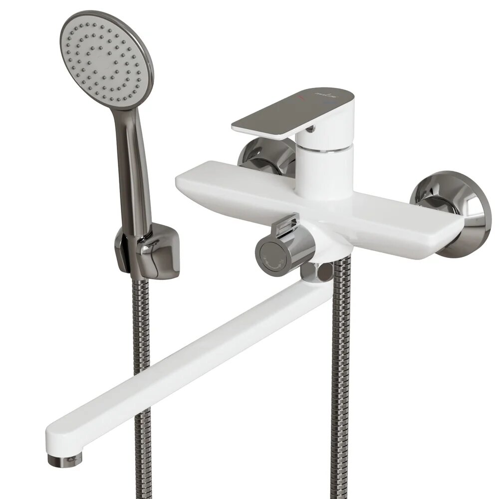 Смеситель для ванны и раковины 35k MIXLINE ML33-02 "City White" белый/хром
