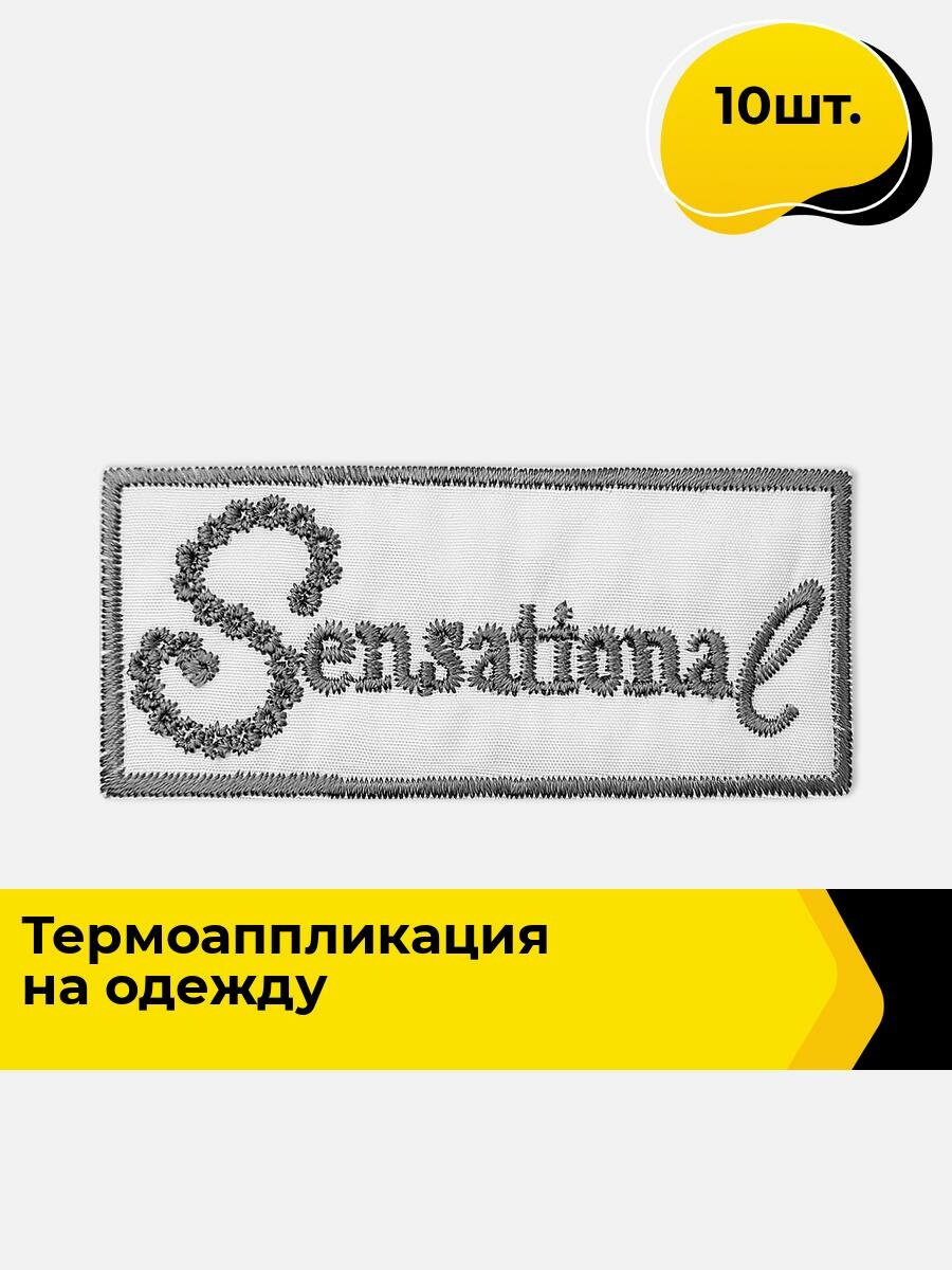 Термонаклейка аппликация на одежду, термонашивка 3.3х8 см, 10