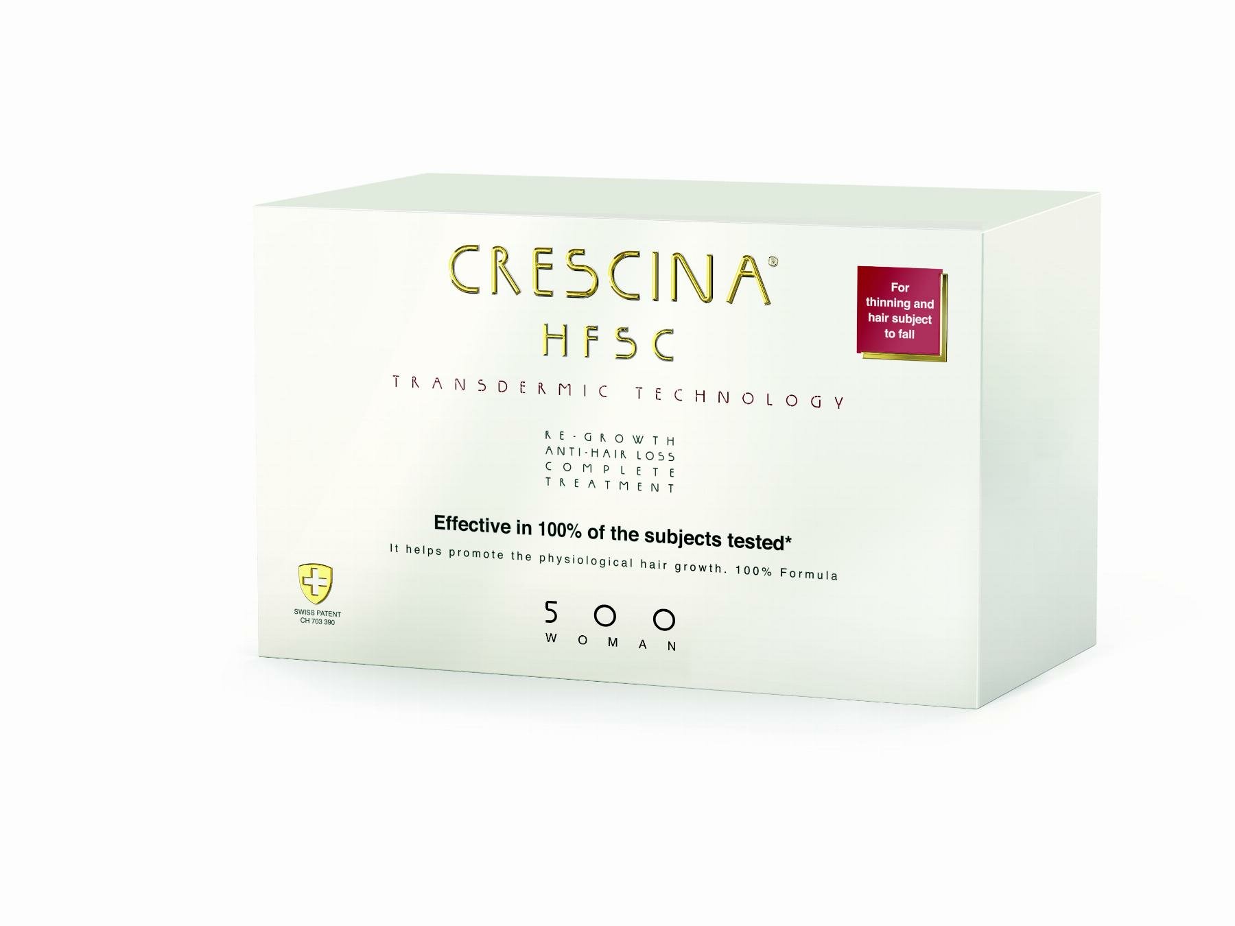 Crescina Crescina Transdermic HFSC 500 для женщин комплекс лосьонов для возобновления роста и против выпадения волос (40 ампул) Crescina Transdermic HFSC Complete Treatment 500 Women 20+20 Vials 50ml