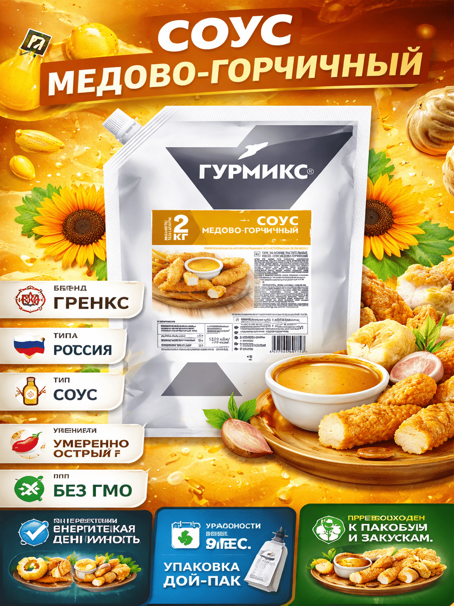 Соус Гурмикс медово-горчичный, 2кг