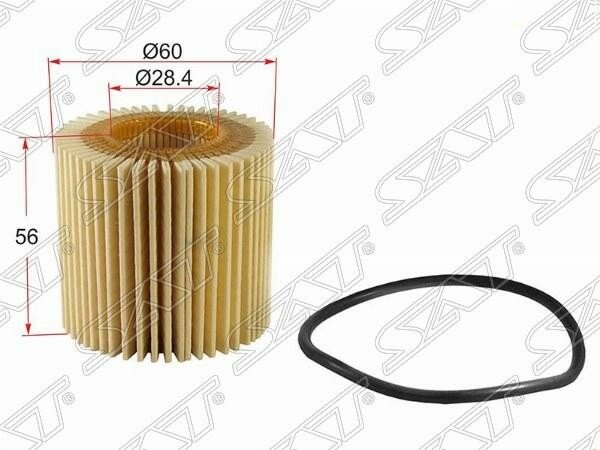 Фильтр масляный SAT ST-04152-40060 Toyota Corolla E180 12-19, Passo 16-23