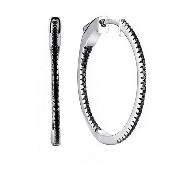 Серьги конго, серебро, 925 проба, родирование, нанокристалл