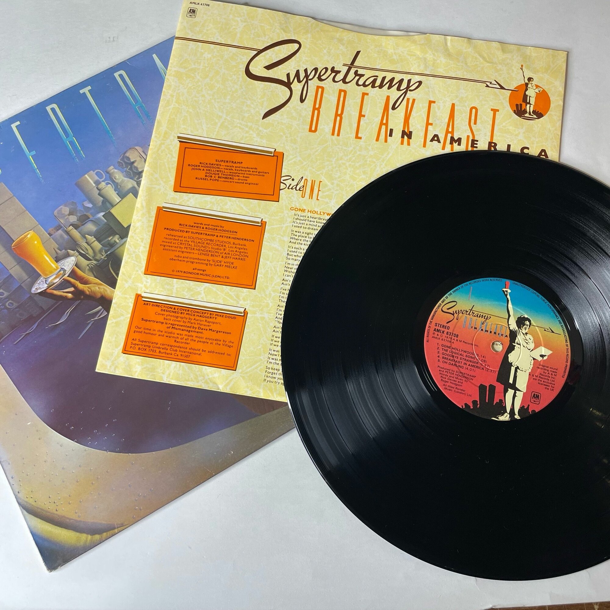 Винтажная виниловая пластинка LP Supertramp Breakfast In America (UK 1979) The Logical Song