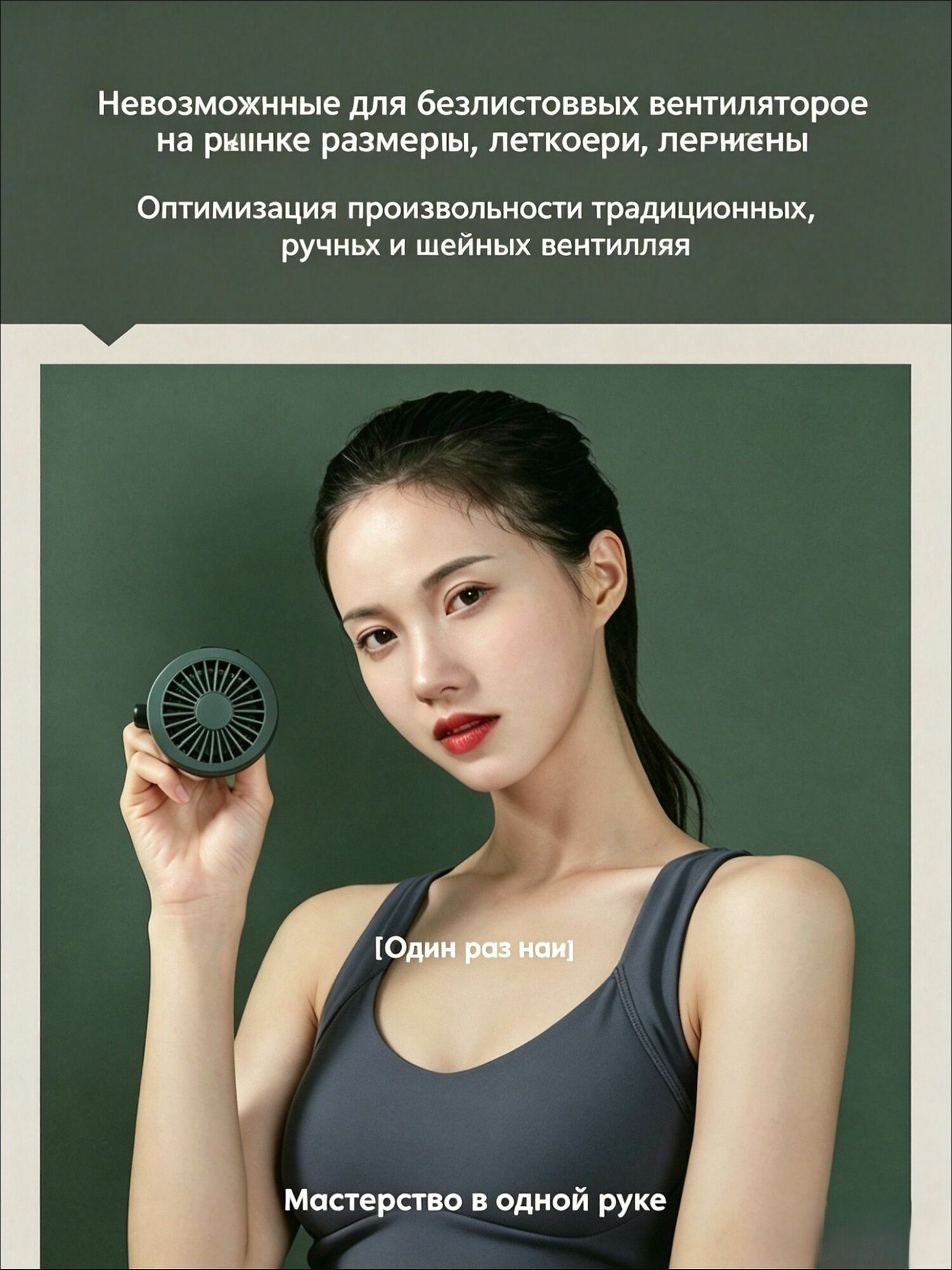 Портативный вентилятор, клипса, белый, 3 скорости, 360 градусов, 91г — фото 1
