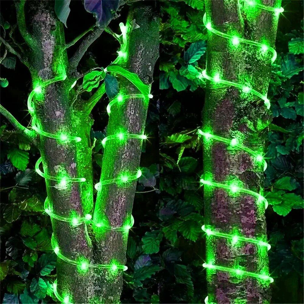 Зеленые гирлянды на солнечных батареях, 10м, 100 LED
