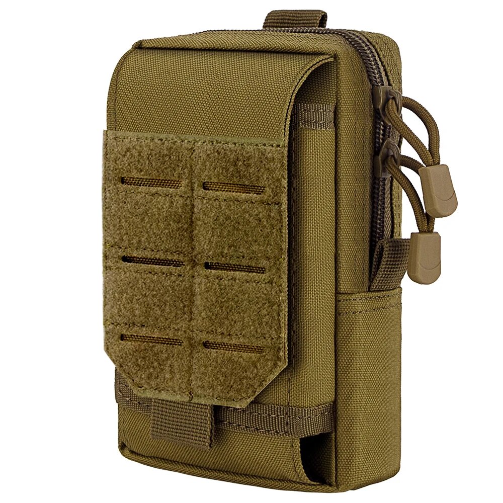 Тактическая поясная сумка Tan, MOLLE, нейлон, коричневая
