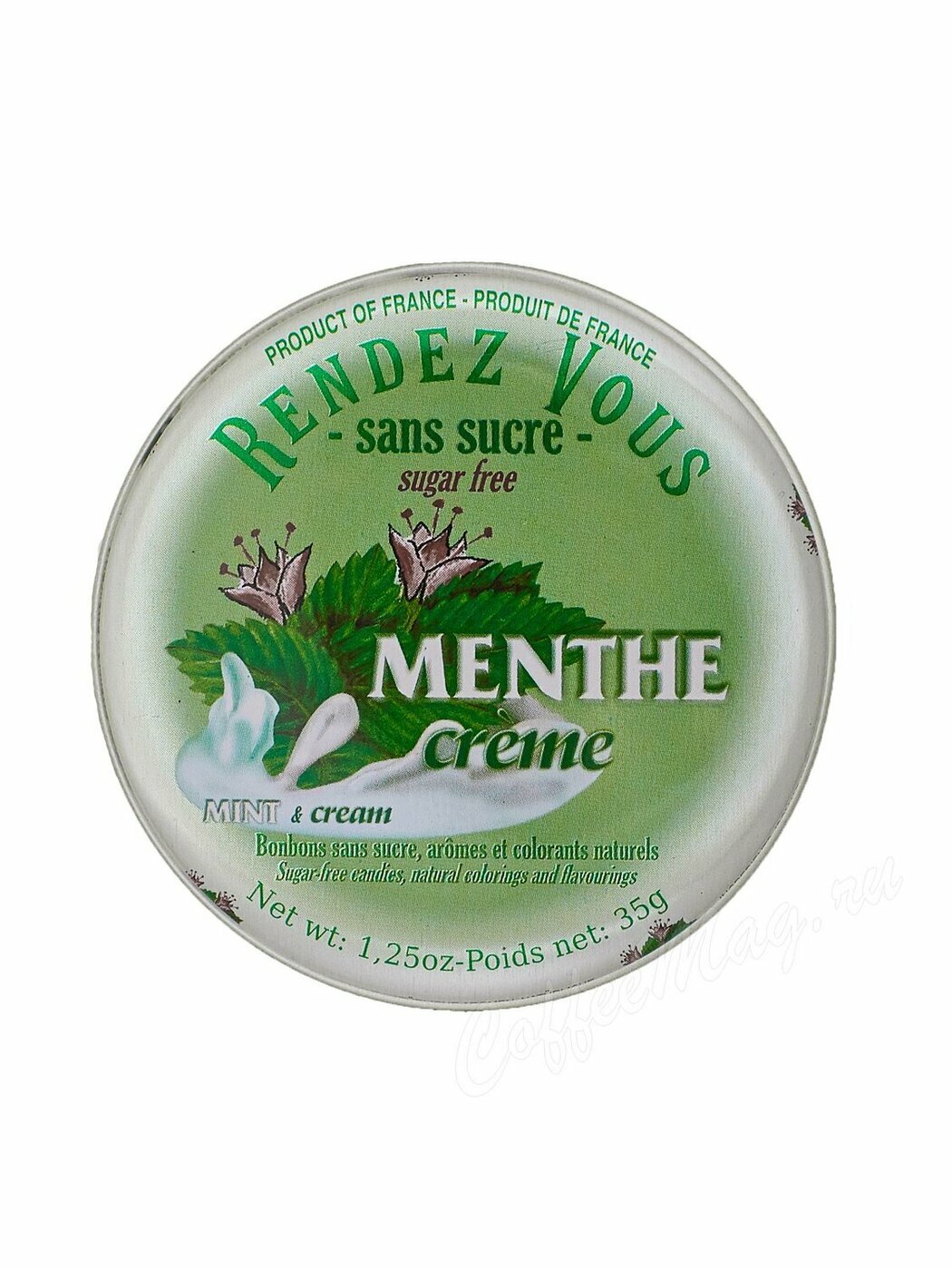Леденцы без сахара RENDEZ VOUS со вкусом сладкой мяты 35г RENDEZ-VOUS CREAM MINT SUGAR FREE Франция