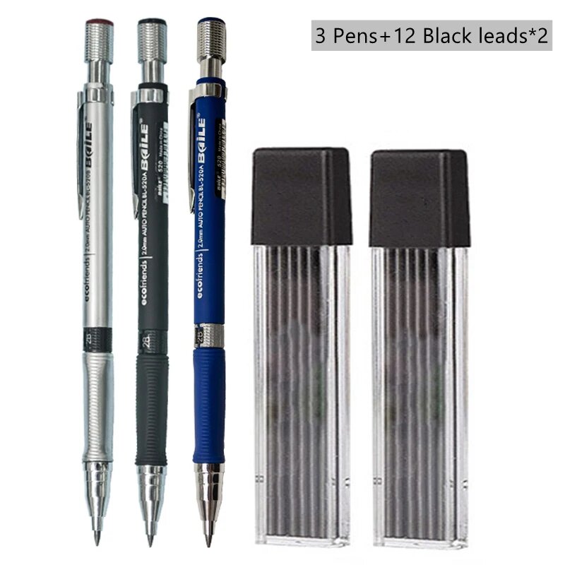 Механические карандаши 2B, пластиковые Black Pencil set B