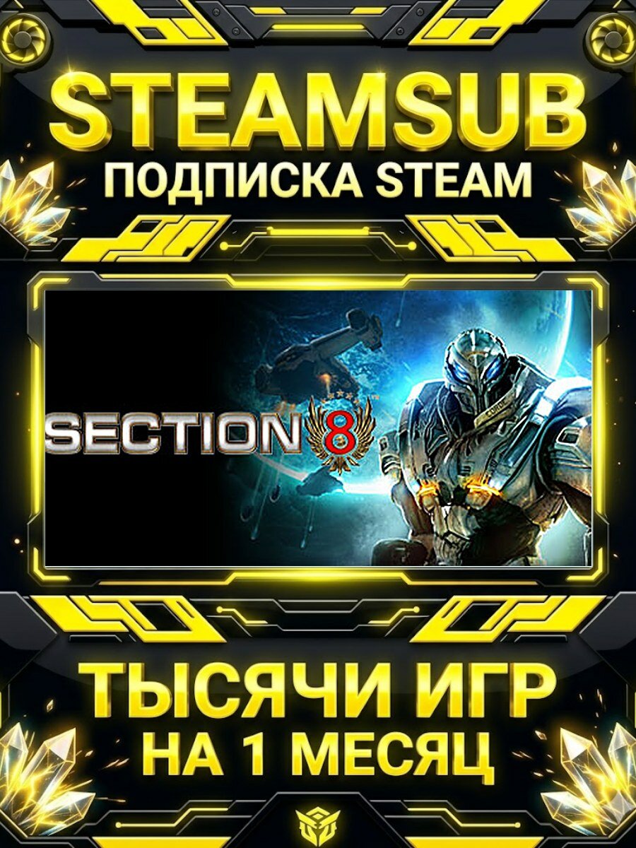 Section 8 — подписка Steam на месяц, тысячи игр на аккаунтах для ПК с OFF активацией для PC (РФ + СНГ)