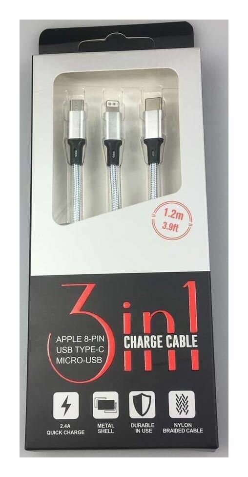 Кабель питания 3в1 (Apple, USB TYPE-C, MICRO-USB)