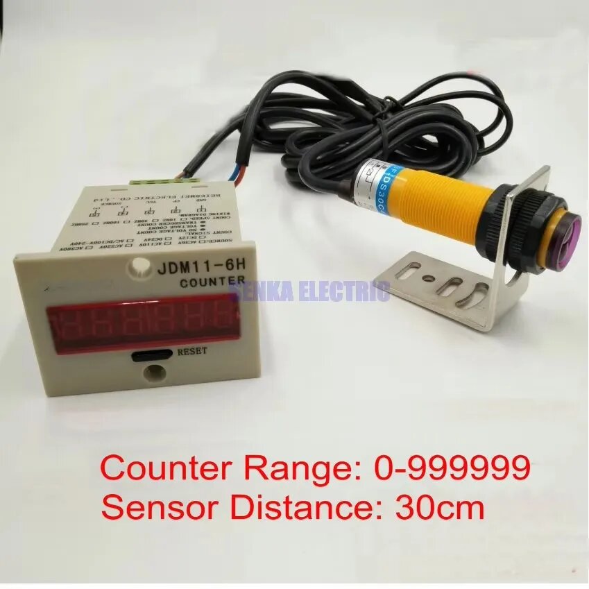 Цифровой счетчик 6 цифр, серый, 220V AC