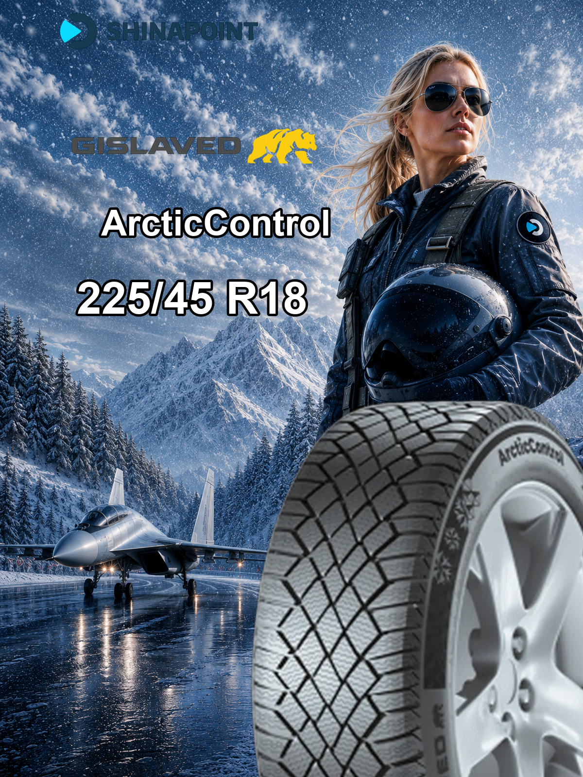 Шины зимние R18 225 45 95 T автомобильная зимняя резина Gislaved модель ArcticControl