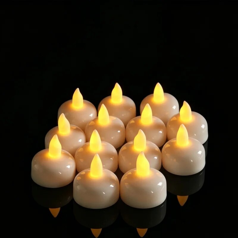 Электронные плавающие свечи LED, белые, набор из 12 шт. 12 Pcs LED Candle 2