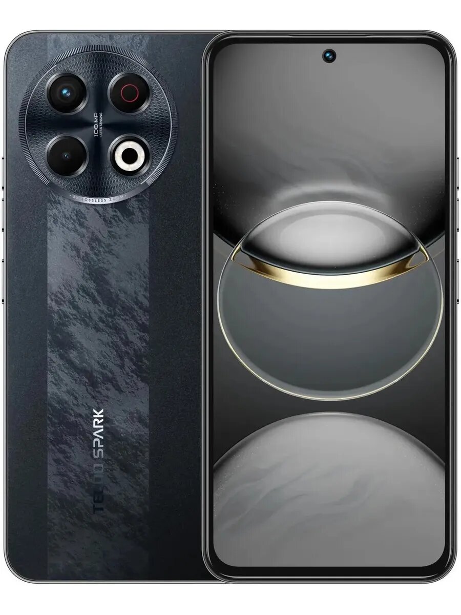 Смартфон Tecno Spark 30 Pro 8 ГБ/128 ГБ Черный Ростест, NFC, экран 6.78" AMOLED, камера 108 Мп — фото 1