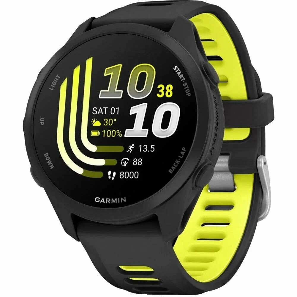 Смарт-часы Forerunner 170 – Black with Black/Amp Yellow Band 43mm 010-03920-01 Global