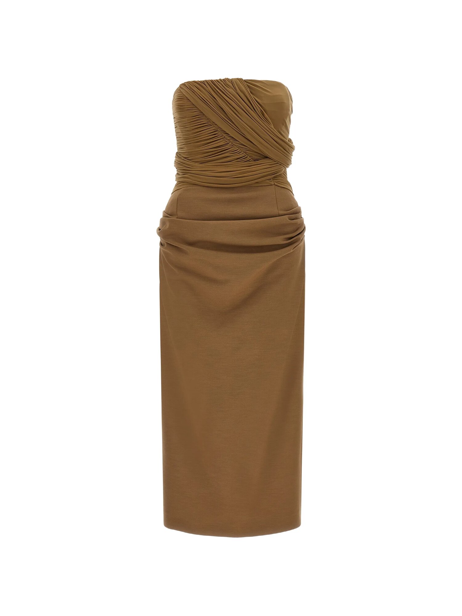 Платье Draped strapless midi dress