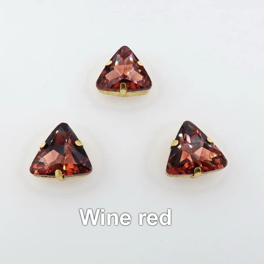 Стразы треугольные Wine red A15, 18 мм, 10 шт