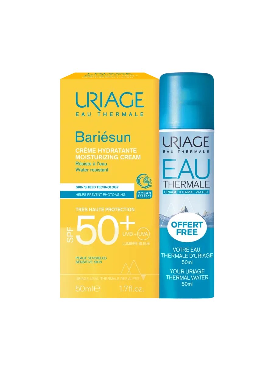 Uriage Набор Bariesun SPF50+ Крем увлажняющий 50 мл+Термальная вода 50 мл 1 уп
